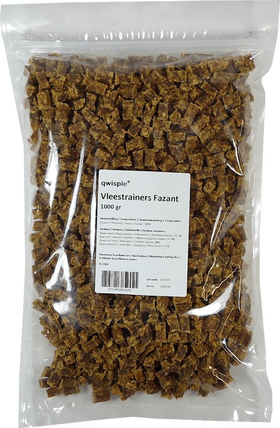 Qwisple Vleestrainers Fazant - Honden Trainingssnoepjes - 100% Vlees ...