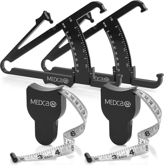 Huidplooimeter en Meetlint Set voor Lichaamsvet - Perfect voor BMI ...
