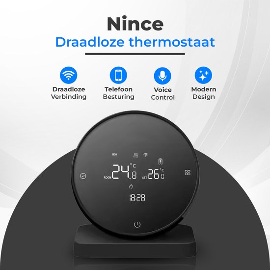 Nince Thermostaat CV ketel - Slimme Thermostaat Voor CV - Digitaal ...