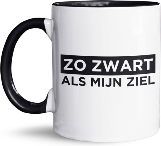NietMokken.nl - Grappige mok met tekst - "Zo zwart als mijn ziel" - 325 ml -... | bol