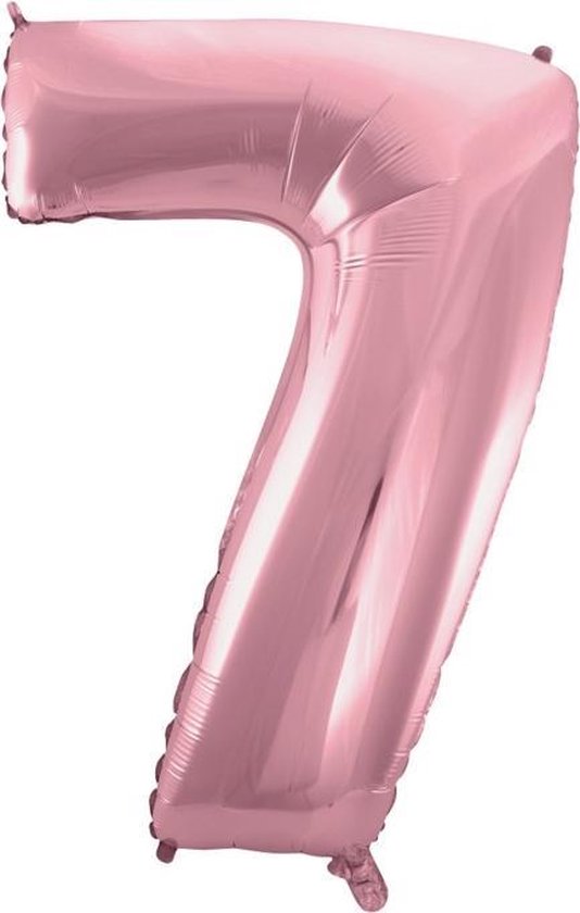 Folieballon cijfer 7 roze 92 cm. | bol