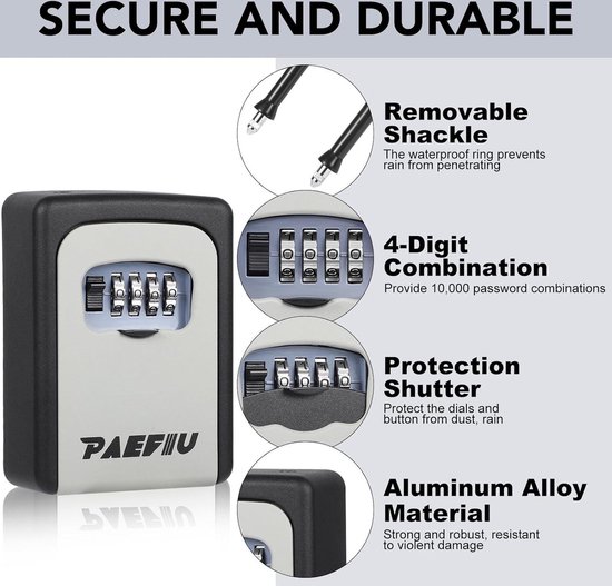 Sleutelkluis met cijfercode - afneembare beugel - wandmontagbaar ...