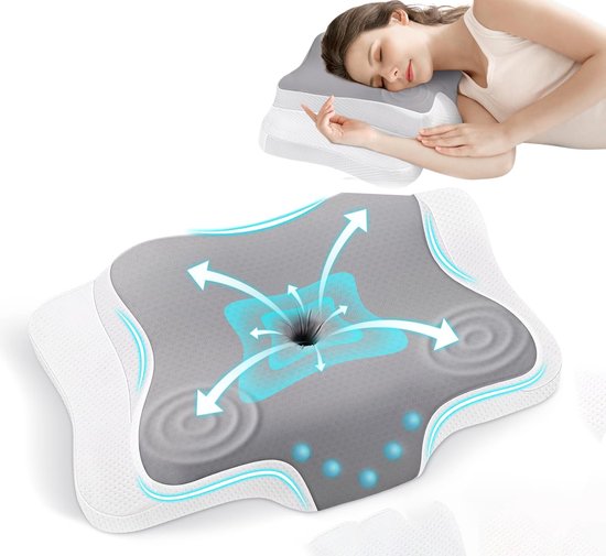 Traagschuim nekkussen, ergonomisch orthopedisch neksteunkussen voor zij-, rug- en... | bol
