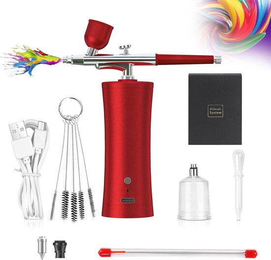 Draadloze Airbrush Set met Compressor voor Make-up, Handwerk en ...
