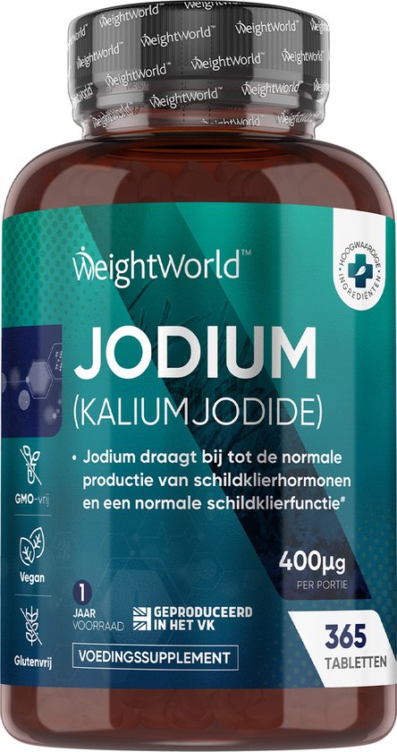 WeightWorld Jodium tabletten - 400 mcg - 365 vegan tabletten voor 1 ...