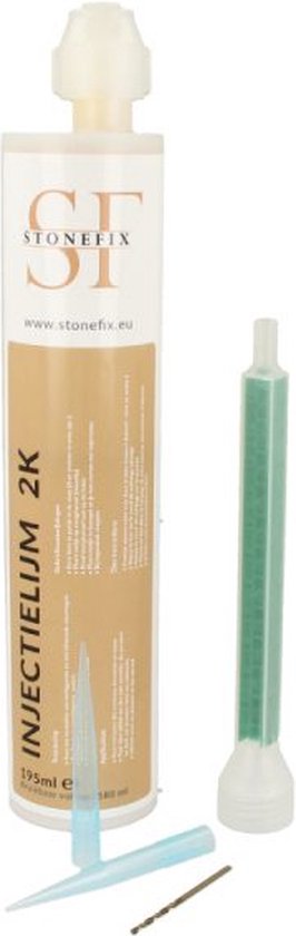 Stonefix Injectielijm (195ml) 2K doe-het-zelf set | voor losliggende en holklinkende... | bol