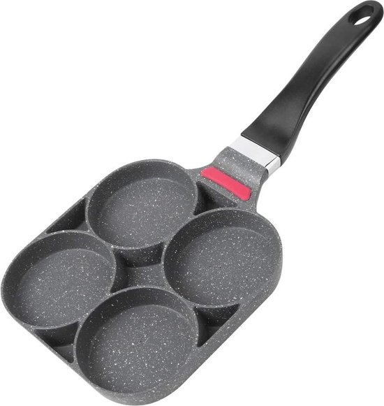 Eierkoekenpan met 4 koppen - Aluminium Omelet Ei Hamburger Gebakken Pan ...
