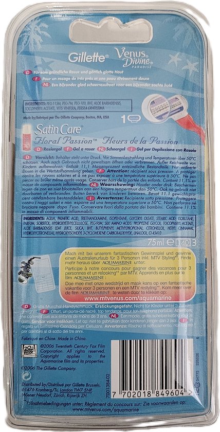 Gillette – Venus Divine Paradise 1x Scheersysteem + 1x Navulmesje ...