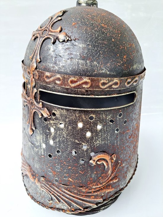 Ridderhelm op standaard antieke stijl - hoogte 49 cm - middeleeuwen ...