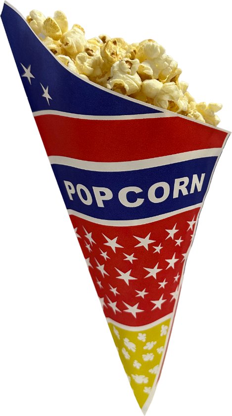 MisterFunFood Popcorn zakjes 100 stuks papieren uitdeelzakjes middel | bol