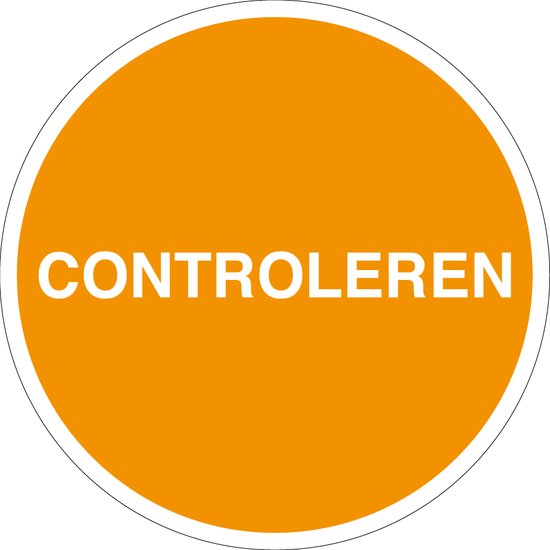 Controleren stickers op rol - oranje wit - 5 cm - 477 stickers per rol ...