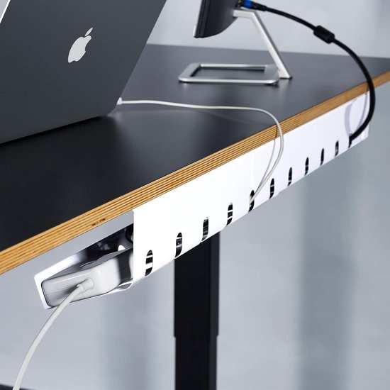 Kabelgoot bureau eenvoudige montage - kabelgoot set van 2 - wit ...