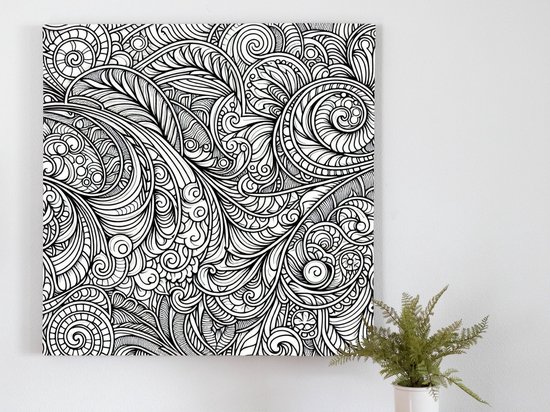 Line art relief schilderij | De lijnen dansen in reliëf op het canvas ...