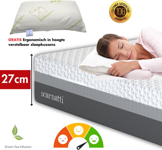 Comfort Matras 90x200 cm 27cm - extra dik - 90 x 200 cm - Bamboe ...