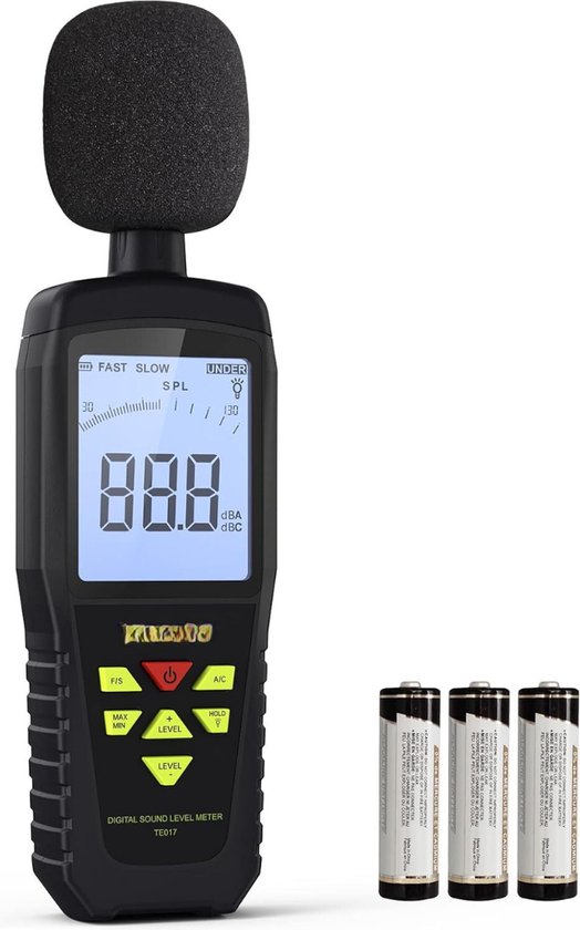 Decibelmeter - Geluidsmeter - Db Meter - Digitaal - Geluidssterkte Meter | bol