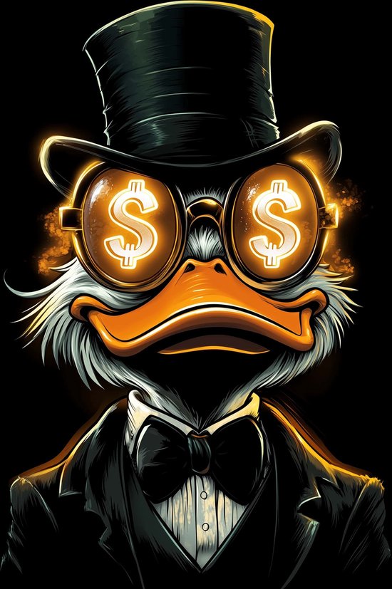 Dollar Poster | Eend Poster | Dier Poster | Geld Poster | Kunst Poster ...