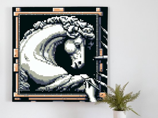 Pixel art relief schilderij | Het verweven van pixels en reliëf tot een ...