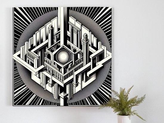 Line art escher schilderij | Intricately entwined: a mesmerizing fusion ...