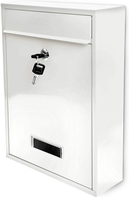 Letterbox Wall Small Modern and Stylish Design White - Approx. 26.5 x ...