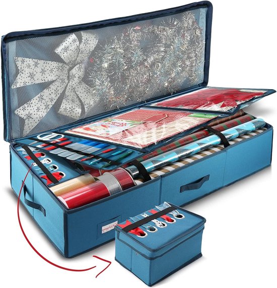 Opslag Organizer Container voor Inpakpapier - Kerst Inpakpapier Rollen ...