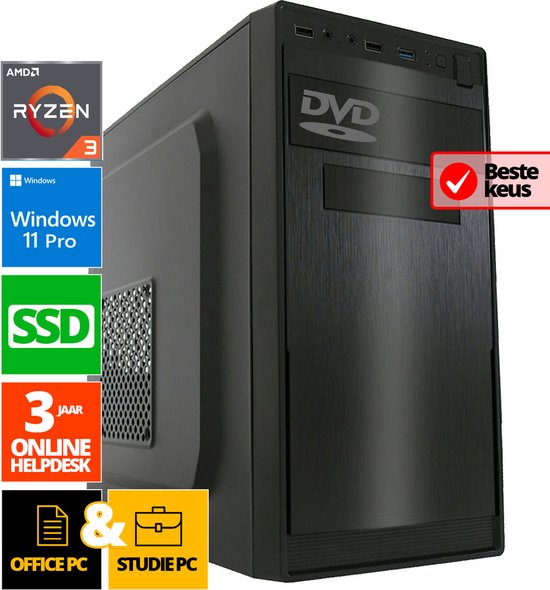 ScreenON Budget Office PC - Ryzen 3 - 16GB RAM - 500GB SSD - Windows 11 ...