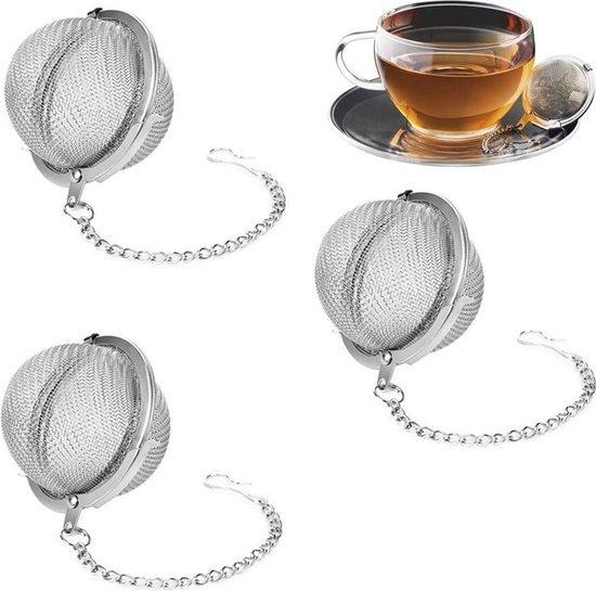 Rvs Thee Ei - Theefilter - 3 Stuks - Voor Losse Thee - Fijn Gaas ...