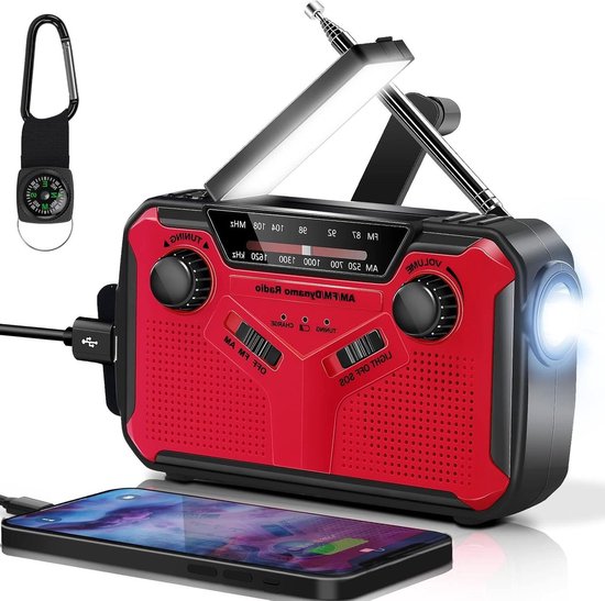 Noodradio - Radio voor Noodweer Draagbare Zonne Radio - 2500mAh ...