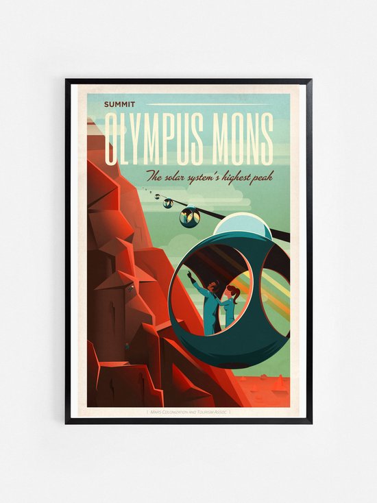 SpaceX Mars - NASA Ruimte - Olympus Mons - Vintage Poster - Kunst - A1 ...