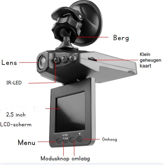 Dashcam - Beveiliging - Universele Pasvorm - Met Terugkijkfunctie ...