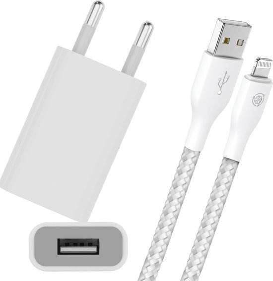 USB Stekker met Oplader Kabel 1 Meter geschikt voor iPhone 6, 7, 8, SE ...