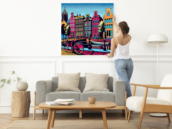 Pop art amsterdam schilderij | Stralende stadsgezichten: kleurrijke pop ...