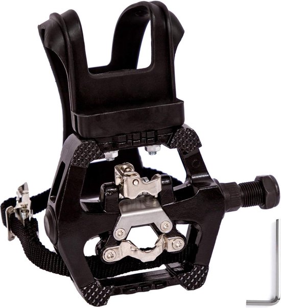 SPD-pedaal met clip- en riemcombinatie voor hometrainer/dynamometer ...