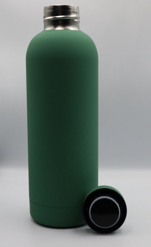 Groene drinkfles - waterfles - rubbercoating - isolerend - thermos | bol