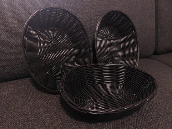 Rieten Mandjes - Set van 3 stuks - Ovalen Broodmandjes - 24,5 cm x 18 ...