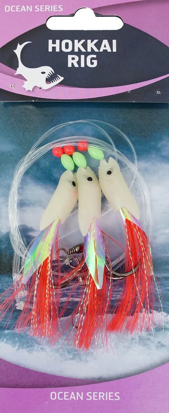 Eurocatch Hokkai Rig - Luminous Groen 3-Haken - 10 Stuks - Zeeonderlijn ...