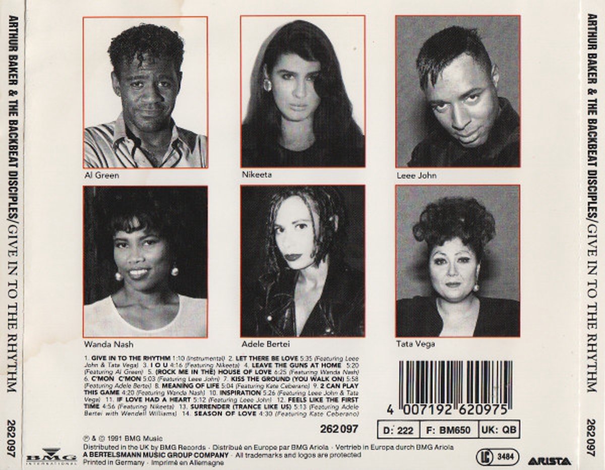 Arthur Baker & The Backbeat Disciples ‎– Give In To The Rhythm ( Cd ...