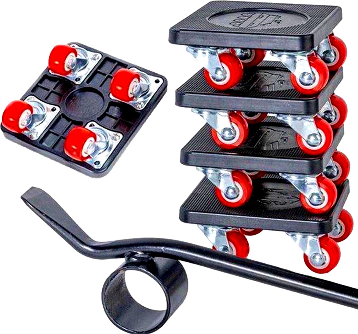 MAEUX® Meubelroller 6-delig - 5 Rollers en 1 Hefboom ...