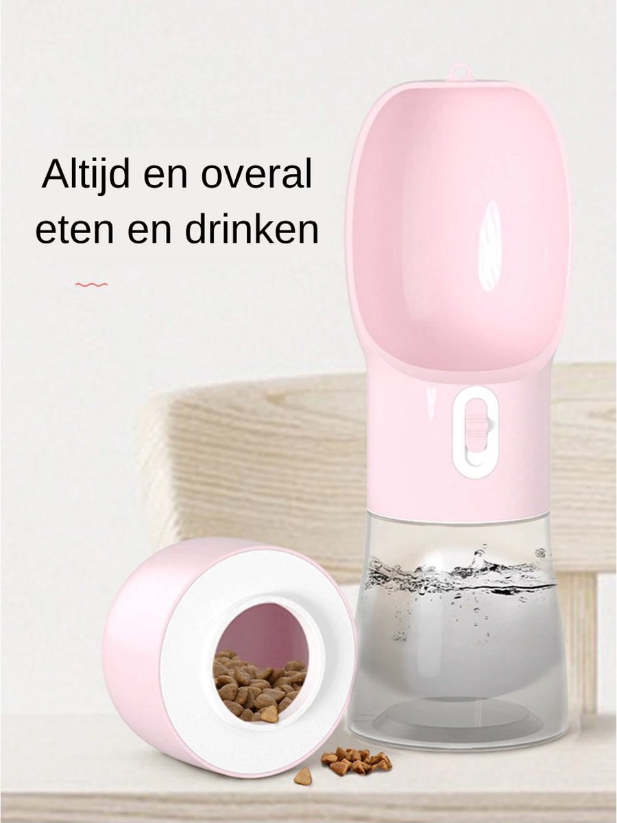 Waterfles - 2 in 1 Draagbare Voer en Waterfles voor Honden en Katten ...