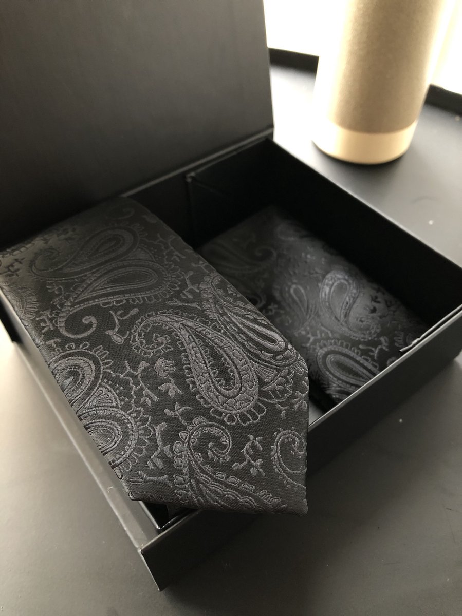 Tie & pochet - black - design - zwart - stropdas en pochet - heren ...