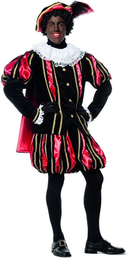 Piet Kostuum | Luxe Piet Rood Zwart Met Cape Kostuum | XS | Sinterklaas ...