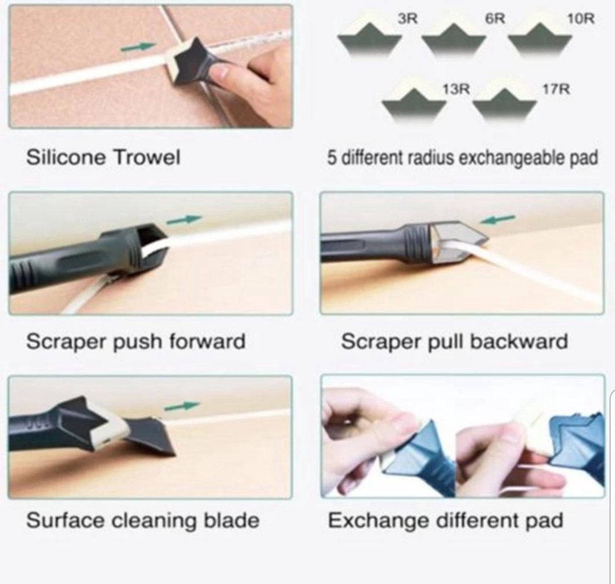 3 in 1 Kit Tool(10-delig) Met RVS Schraper Inclusief Kittuit – Kit ...