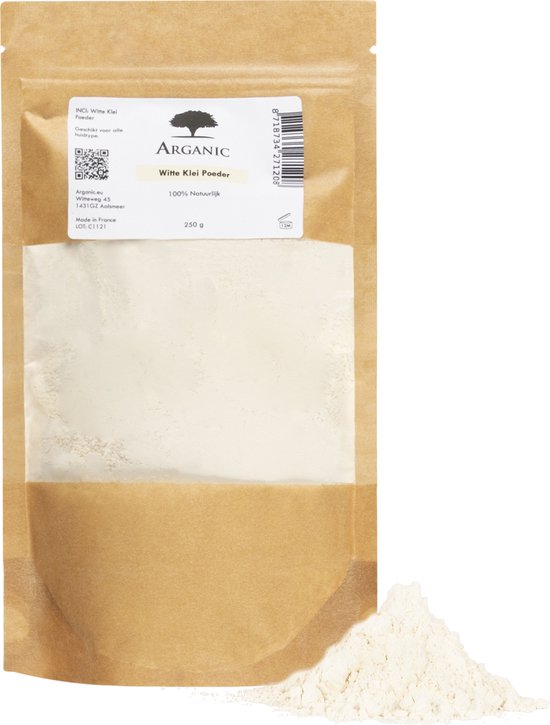 Witte kleipoeder - 100% natuurlijk en biologisch kaoliniet - milde ...