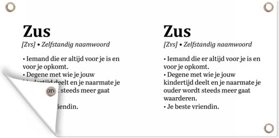 Schuttingposter Zus - Quotes - Spreuken - Woordenboek - Definitie zus ...