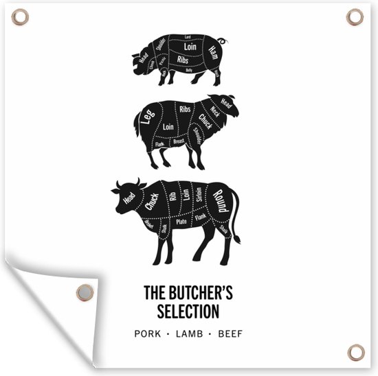 Tuinposters Vlees - Dieren - Koe - Keuken - 50x50 cm | bol.com