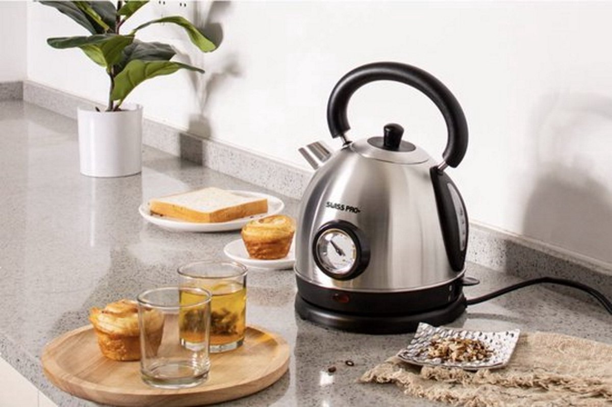 dubbelwandige waterkoker retro Zilver! klassieke design ...