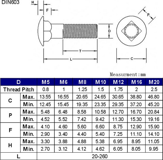 (6 STUKS) M8X140 SLOTBOUT RVS-A2 (AISI 304) DIN 603 (ISO 8677) | bol