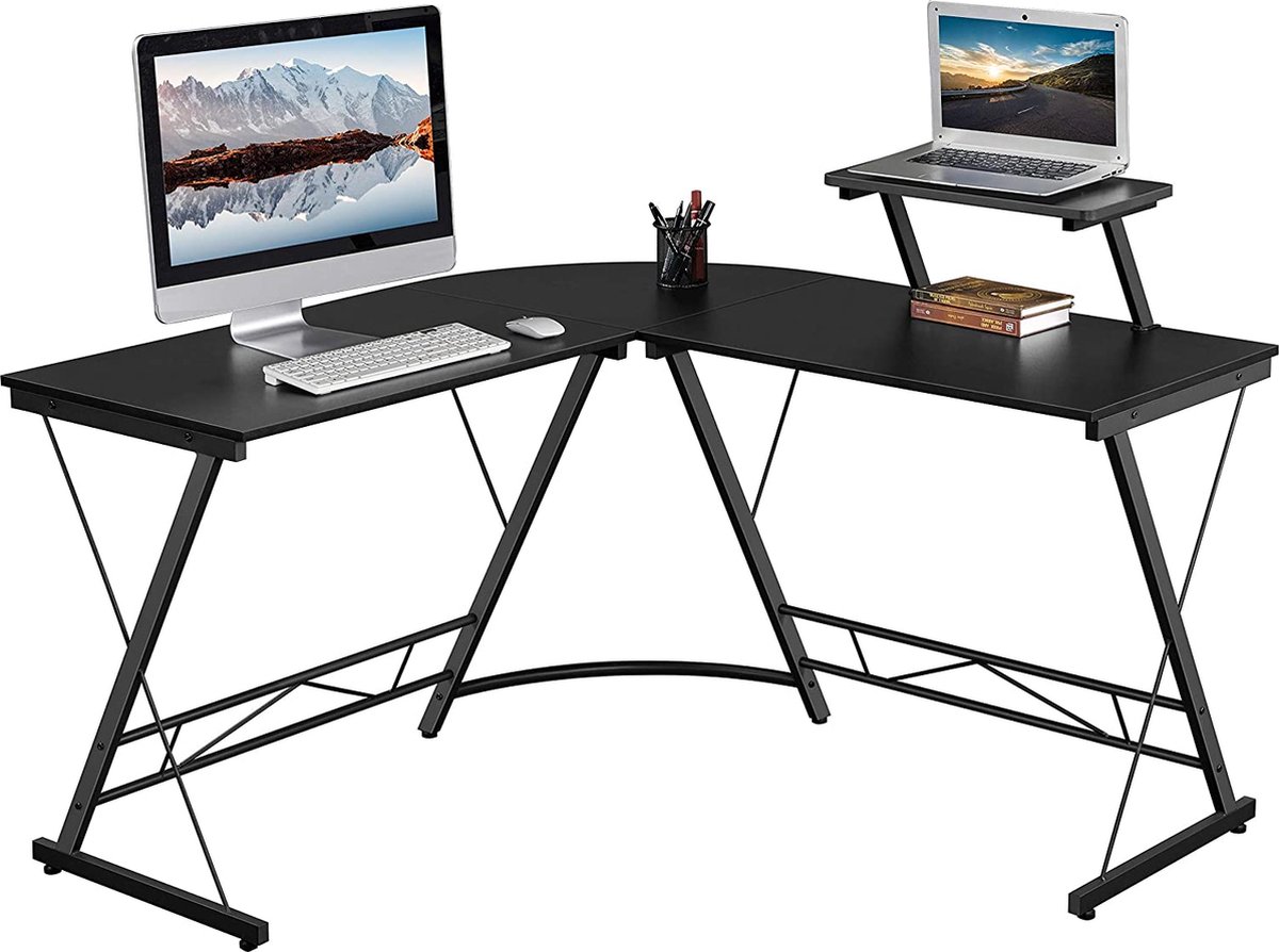 Computertafel hoekbureau in L-vorm werktafel bureautafel PC gaming ...
