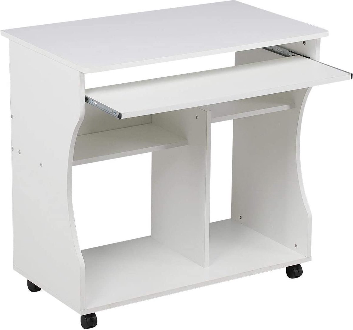 Mobiel bureau computertafel werktafel pc-tafel kantoormeubel met 4 ...