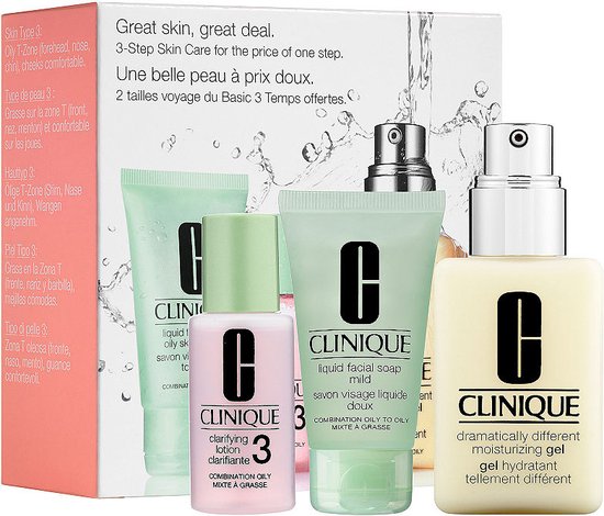 Clinique 3 Step Skin Care Introduction Kit, Combination Oily Skin Type ...