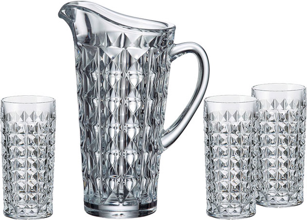 Crystalite Bohemia Karaf Water Set Diamond - Kristal - 1250 + 260ml - 1 ...